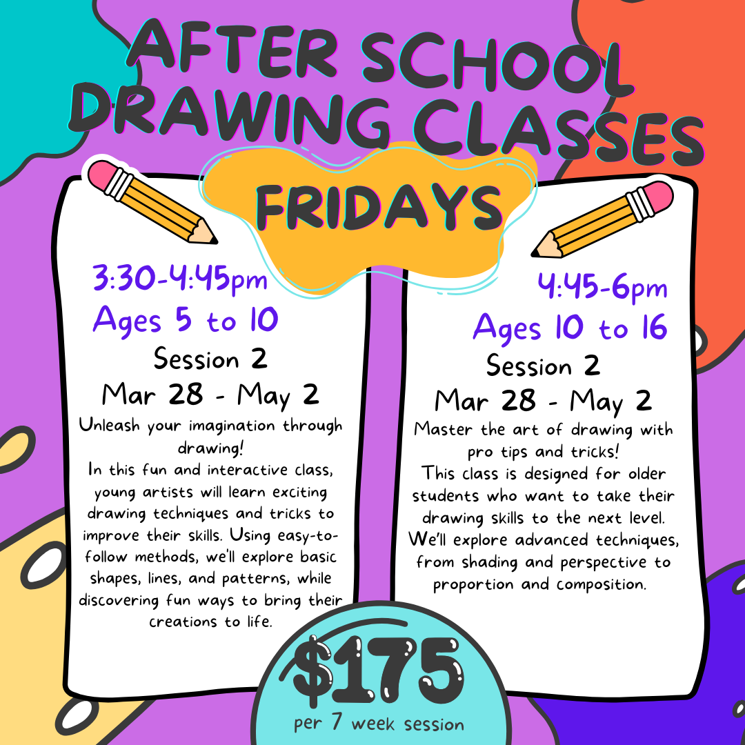 Spring 2025 After School Drawing Classes | The Create Space DeLand, LCC